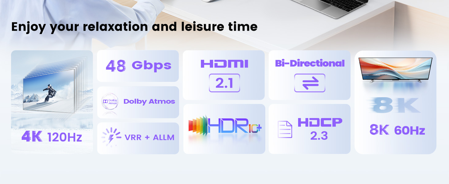 Amazon.com: NEWCARE HDMI Switch 4K@120Hz, Aluminum HDMI 2.1 Switch 2 in 1 Out with Type-C ...