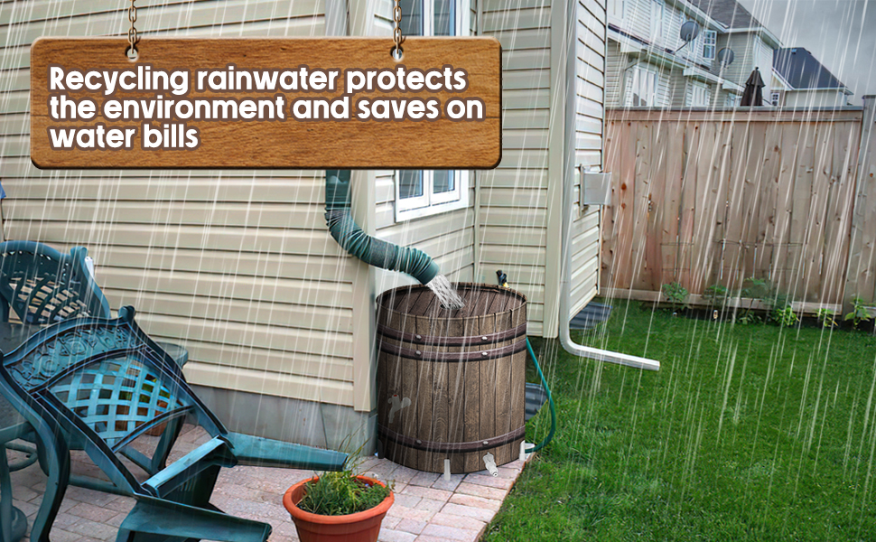 Amazon.com : PAETAE Collapsible Rain Barrels, 50 Gallon Rain Water ...