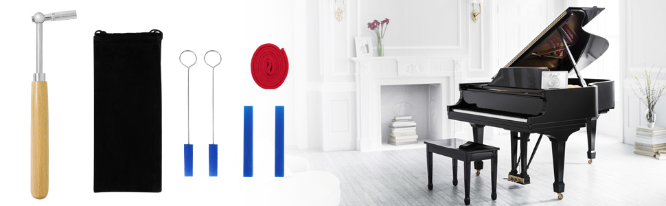 Amazon.com: 6 Pcs Piano Tuning Kit, Professional Piano Tuner Tools with Piano Tuner Hammer Mute ...