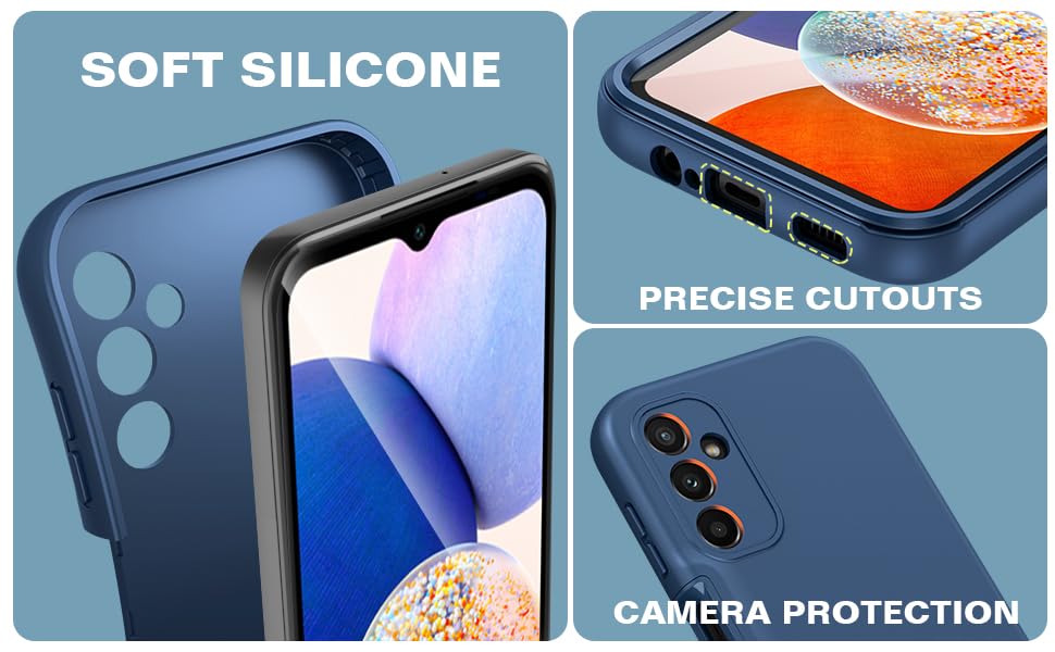 Amazon.com: FNTCASE for Samsung Galaxy A14-5G Case: Shockproof Silicone Protective Phone Case ...