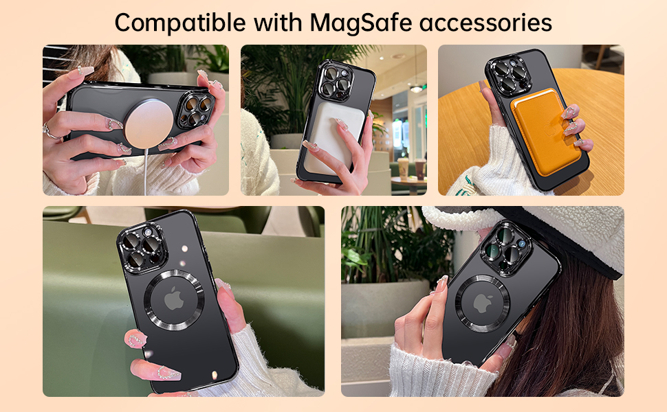 Amazon.com: JUESHITUO Magnetic Matallic Glossy Clear for iPhone 14 Pro Case with Full Camera ...