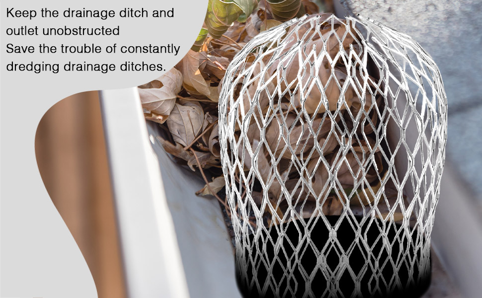 8 Pcs Gutter Guard Downspout Adjustable Aluminium Filter Strainer ...