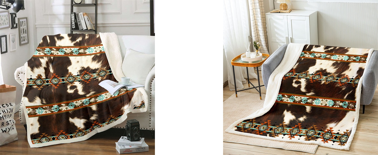 Amazon.com: Erosebridal Cowhide Comforter Set Western Bedding Sets Full,Black and White Highland ...