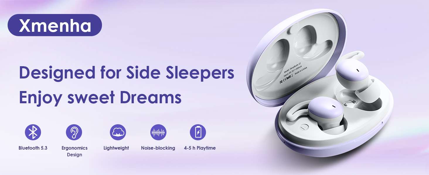 Amazon.com: Xmenha Wireless Sleeping Sleep Earbuds for Side Sleepers ...