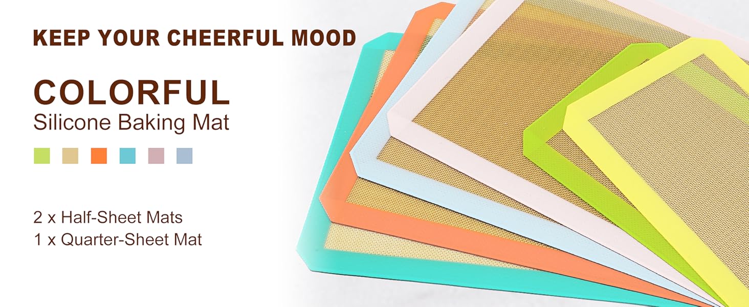 Amazon.com: Colorful Silicone Baking Mat Non Stick,Food Safe Silicone ...