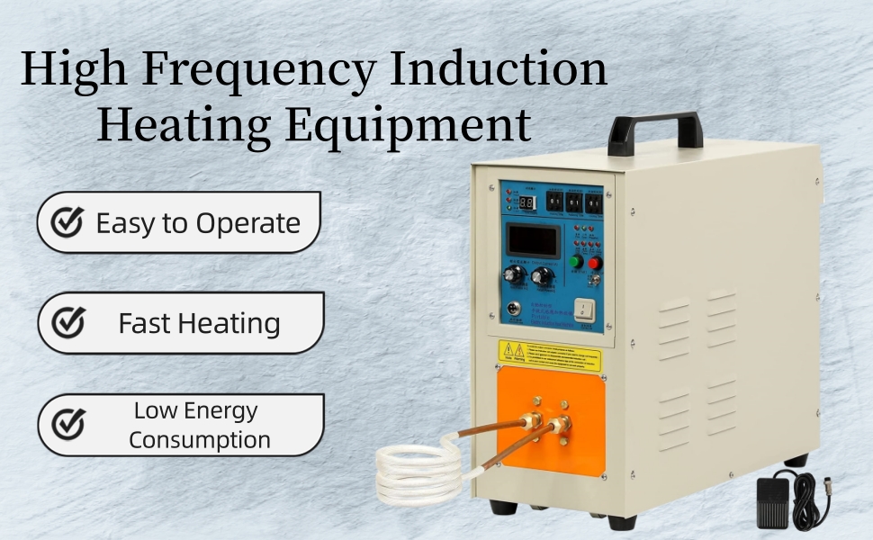 220V 15kW High Frequency Induction Metal Heater Induction Heating Machine Furnace 30-100KHz 2200 ...