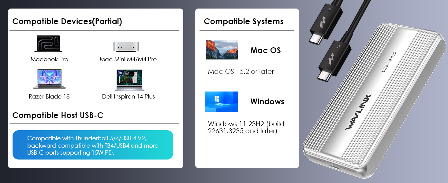 Amazon.com: WAVLINK 80Gbps M.2 NVMe SSD Enclosure with Cooling Fan ...