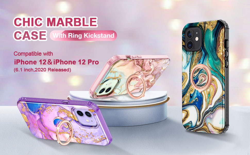 Amazon.com: Btscase for iPhone 12/iPhone 12 Pro Case 6.1 Inch,Built-in Screen Protector with 360 ...