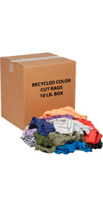 Amazon.com: Global Industrial 50 Lb. Box Recycled Cut Rags, Mixed ...