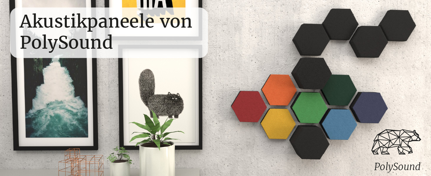 PolySound® ECO Akustikpaneele selbstklebend - Deep Blue Sea - Extra Schalldämmung durch ?w 0,9 ...