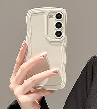 Amazon.com: UEEBAI Wave Frame Clear Case for Samsung Galaxy A15 4G/5G Curly Clear Phone Case ...