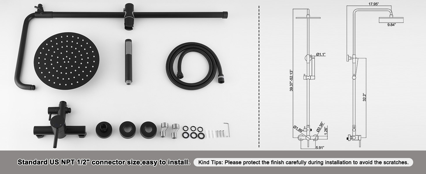 Amazon.com: RBROHANT Outdoor Shower, Wall Mount Outdoor Shower Kit, Outside Shower Faucet with ...