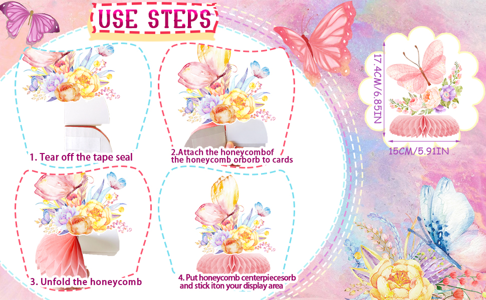 Amazon.com: 10pcs Butterfly Party Decorations - Spring Pink Purple ...