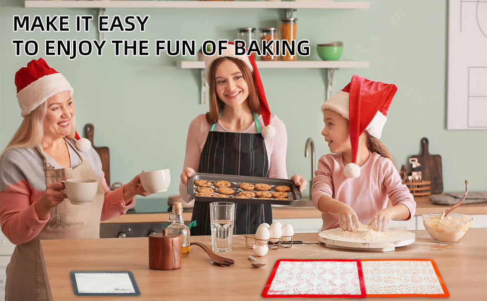 Amazon.com: Silicone Baking Mats Set of 3, Nonstick Quarter Baking ...