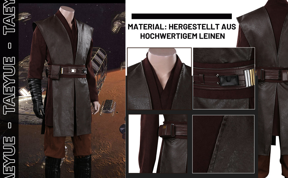 Taeyue Anakin Skywalker Costume Men's Darth Vader Cosplay Outfits Set Halloween Carnival Party ...