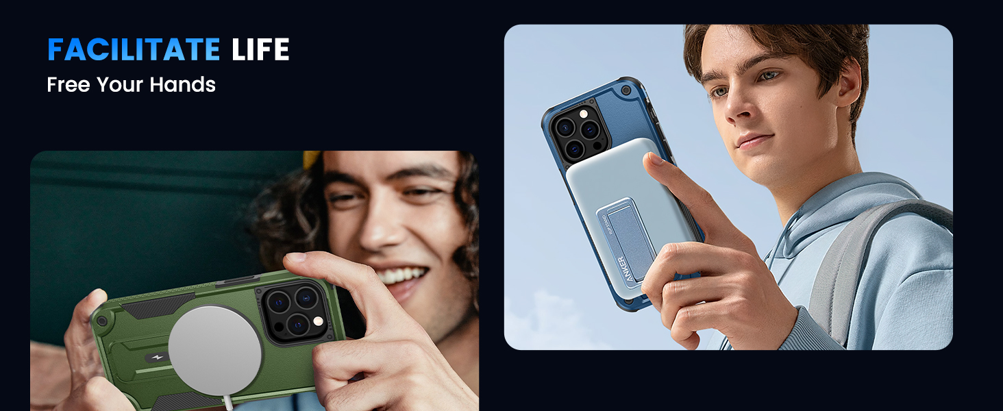 Amazon.com: Caka iPhone 13 Pro Max Case with Invisible Stand, Compatible with MagSafe, Military ...