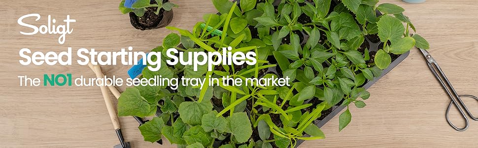 Amazon.com : [Upgraded 1020 Size] Soligt Seed Starter Kit with Grow Light and Heat Mat - Strong ...