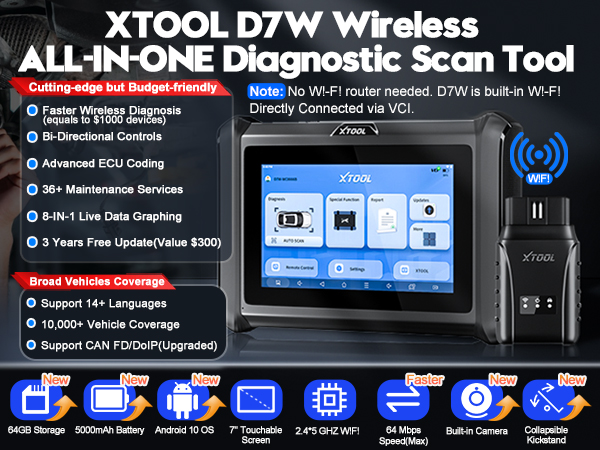 Mua Bidirectional Scan Tool Xtool D7w Wireless Ver Of D7 D7s Scanner With 3 Year Updates Ecu