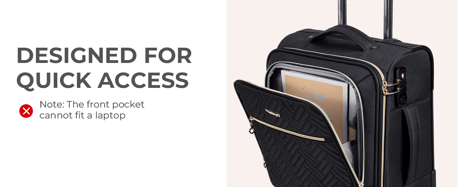 Amazon.com | BAGSMART Underseat Carry On luggage Airline Approved, 16-inch Small Softside ...