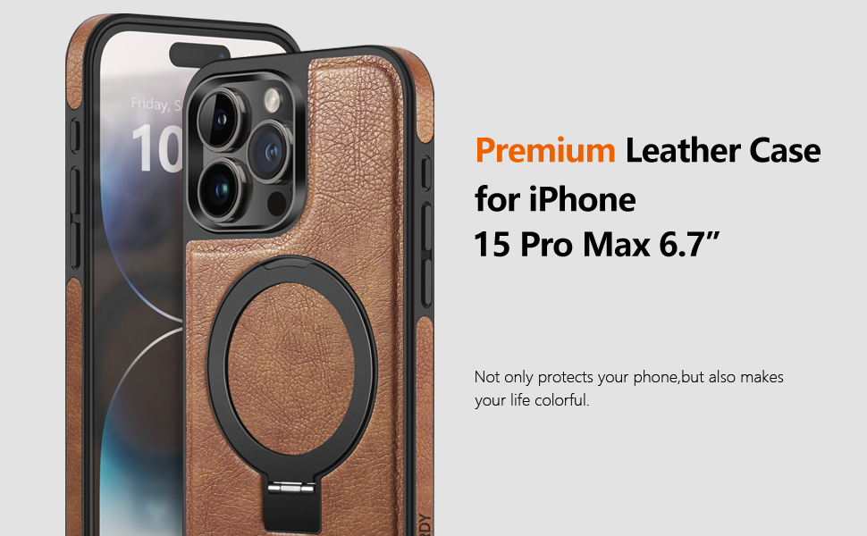 Amazon.com: VAUSERDY Designed for iPhone 15 Pro Max Leather Case [Compatible with MagSafe] with ...