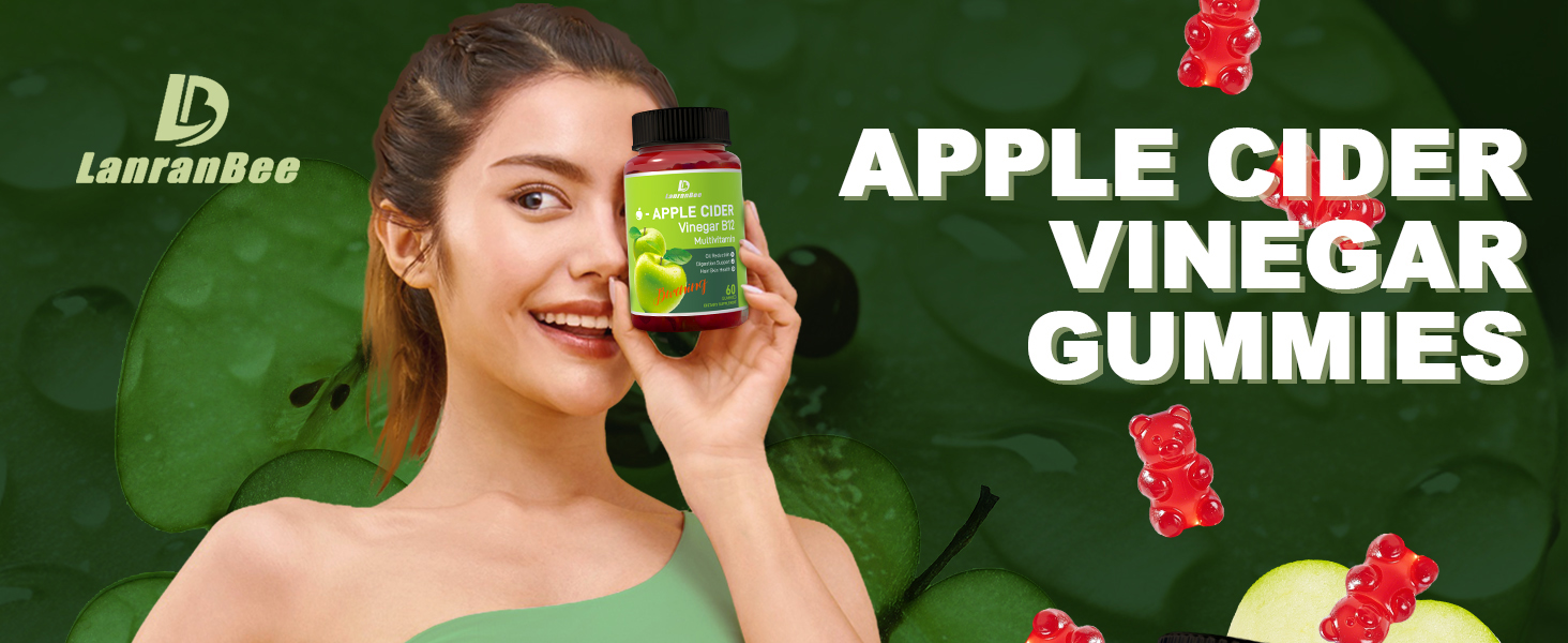 Amazon.com: LanranBee Apple Cider Vinegar Gummies 1000mg with Vitamins B12 Multivitamin ACV ...