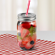 Amazon.com: MASTERTOP Mason Jar Cups, Drinking Glass Mason Jars, Smoothie Cup with Lids 100% ...