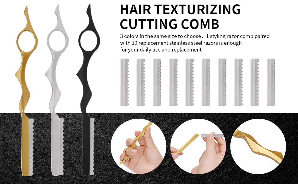 Amazon.com : Hair Styling Thinning Texturizing Cutting Razor, 11 Pieces ...