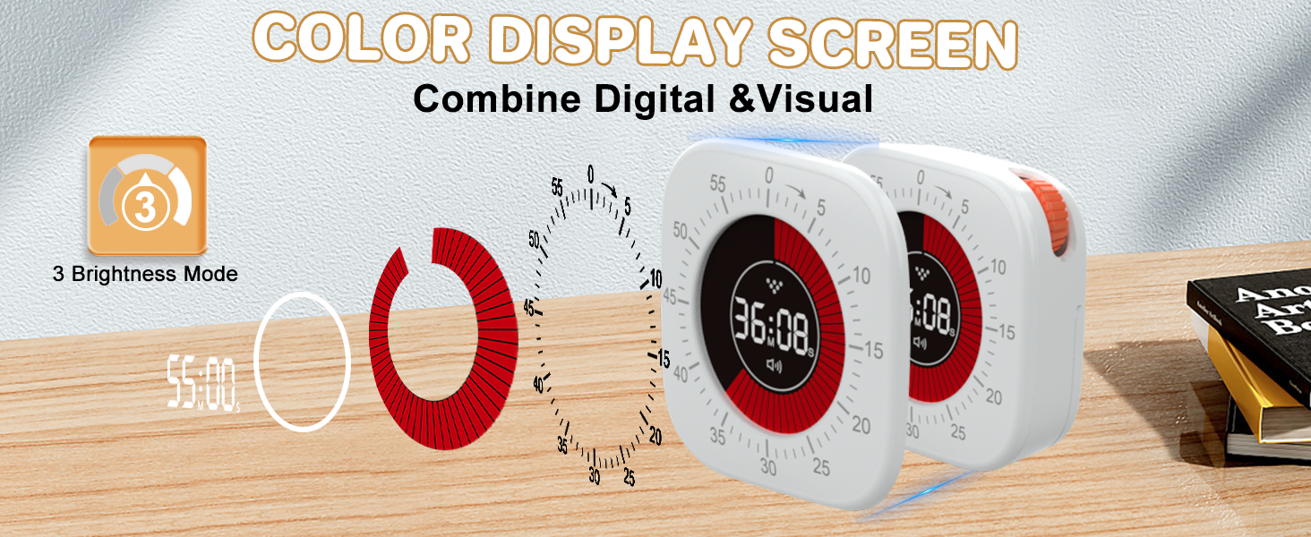 Amazon.com: Visual Timer, Rechargeable Digital Timer for Kids with 4 ...