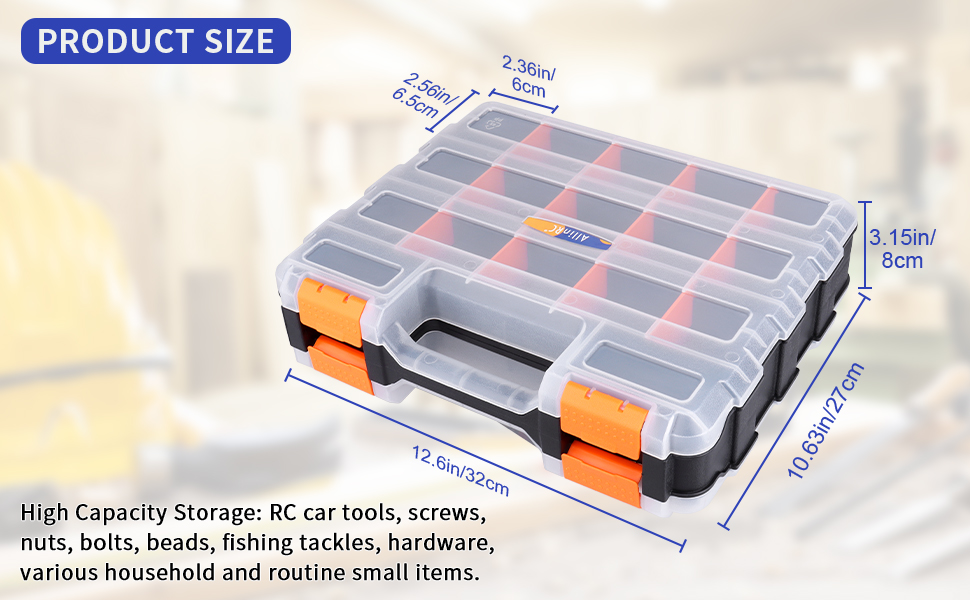 AllinRC Small Parts Organizer Double Sided Parts Organizer with ...