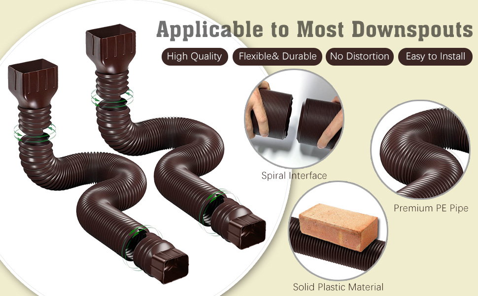Flexible Gutter Downspout Extensions 2 Pack Down Spout Drain Extender ...