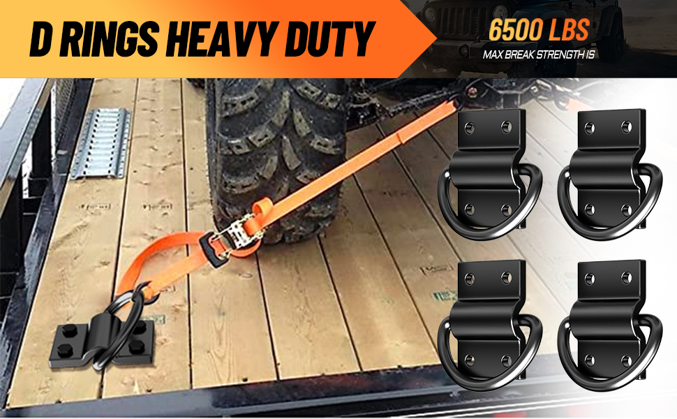 Amazon.com: KAIZONPOT 6PCS Tie Down Anchors, D Rings Tie Down Anchors 6500LB Breaking Strength ...