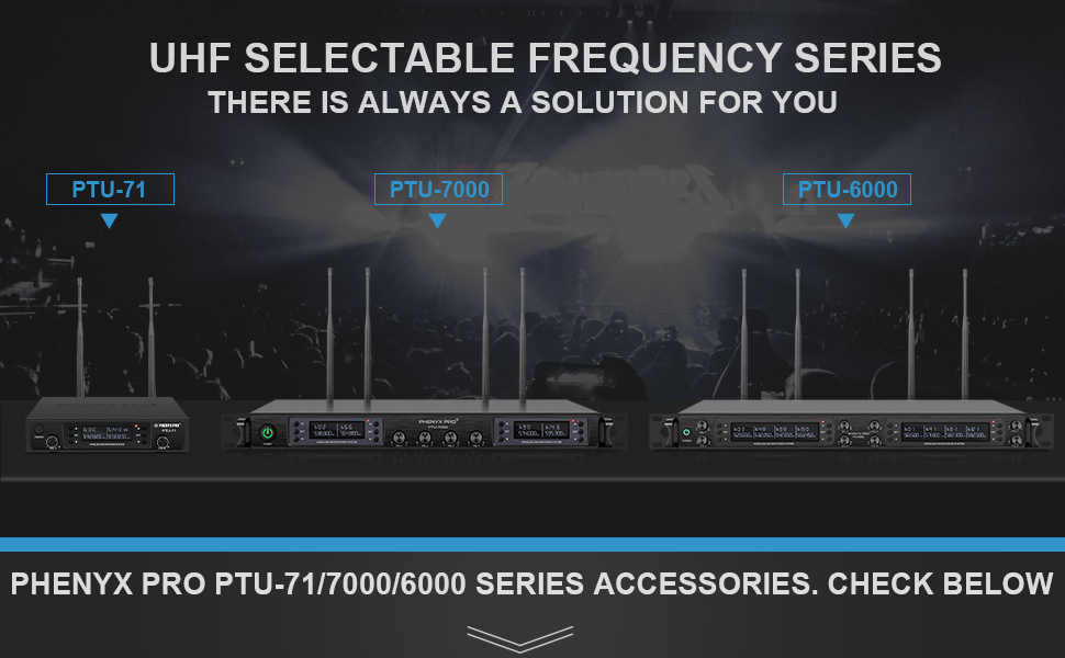 Amazon.com: Wireless Microphone System, Phenyx Pro Quad Channel Cordless Mic Set with Four ...