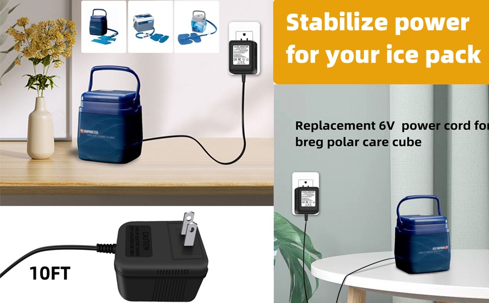 Amazon.com: 6V Power Cord for Breg Polar Care Cube #10698 Compatible with HON-Kwang D0660 HK ...