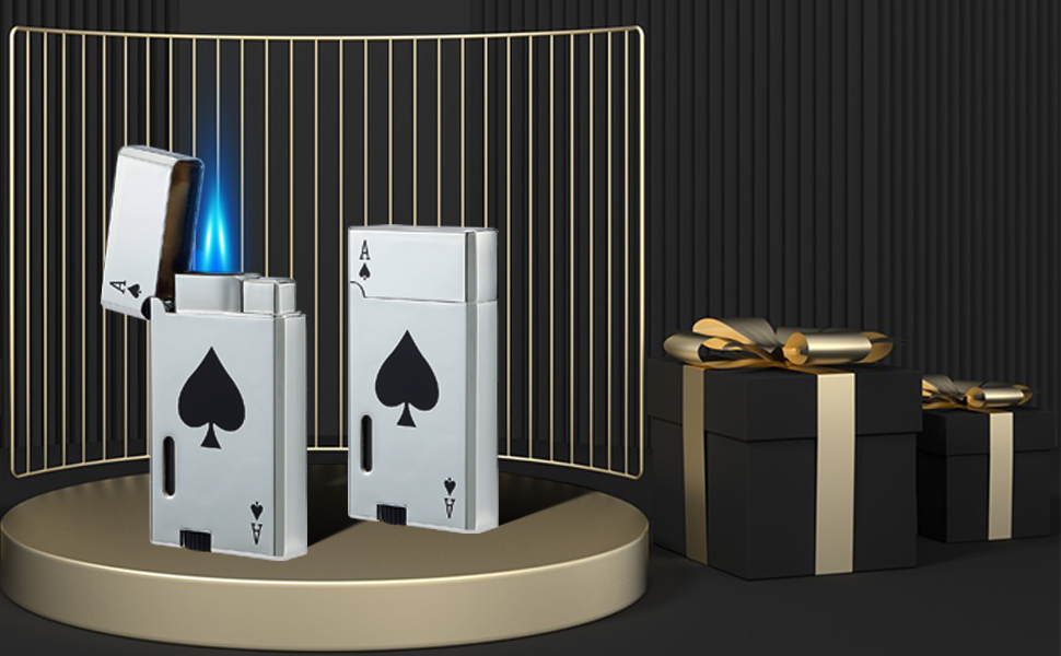 Amazon.com: Yeuligo 2 Pack Double Flame Torch Lighter Butane Refillable,Classic Pocket Ace ...