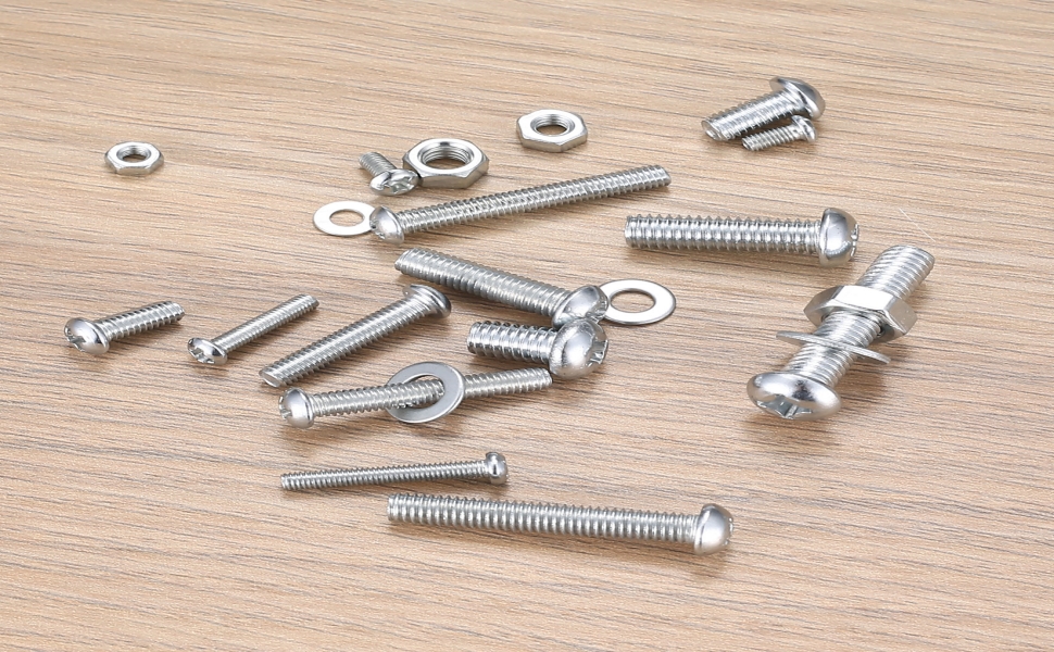 1080 Stk Schrauben und Muttern Unterlegscheiben Set, M3 M4 M5 M6 Innensechskant Flachkopf ...