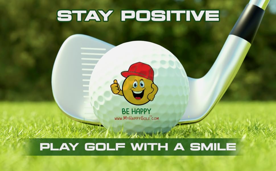 Amazon.com : My Happy Golf Golf Set - 8 Balls, Accessories | Motivational Verbs on Balls | Great ...
