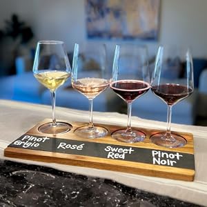 Amazon.com | Joyful Haus Wooden Flight Board Set – Wine, Beer, Whiskey ...