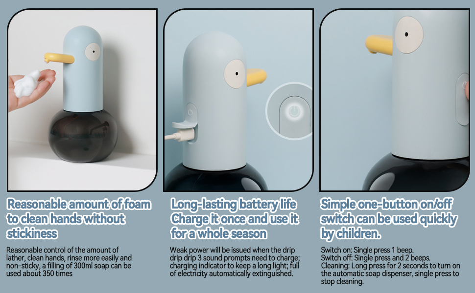 Amazon.com: SYWAN Automatic Foaming Soap Dispenser, Duck Head Soap Dispenser 2-Speed Adjustable ...