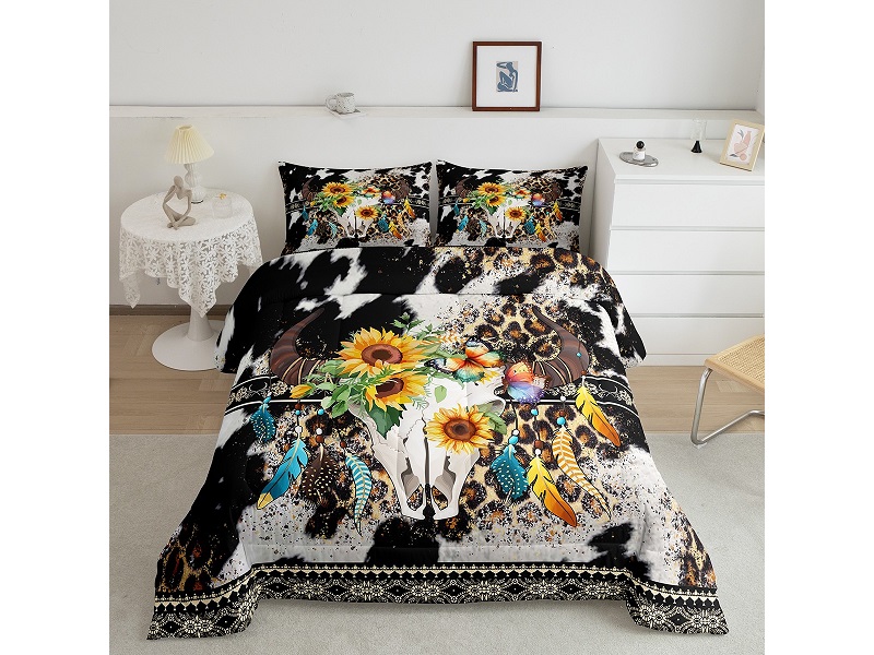 Amazon.com: Erosebridal Cowhide Comforter Set Western Bedding Sets Full,Black and White Highland ...