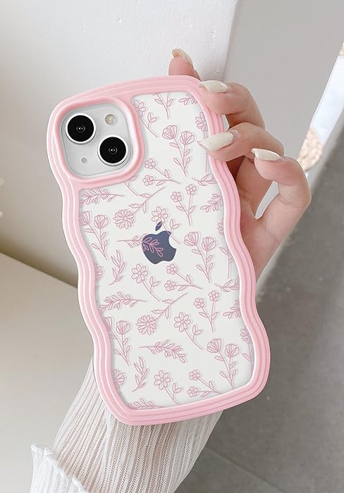 Amazon.com: QLTYPRI Compatible with iPhone 14 Pro Max Case, Cute Curly Wave Frame Clear Case for ...