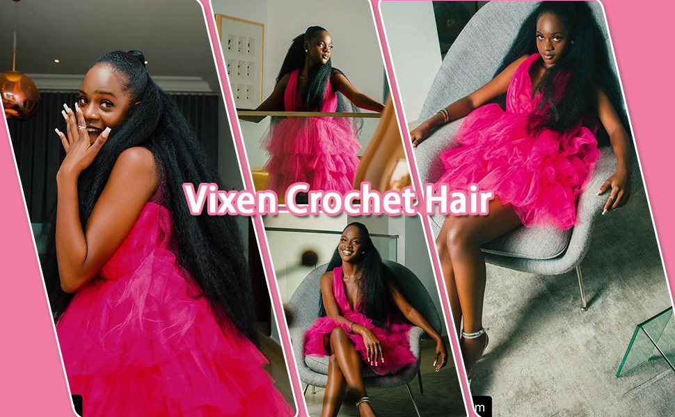 Amazon.com : Crochet Vixen Bundles 22 inch Kinky Straight Crochet Hair for Black Women 3 Packs ...