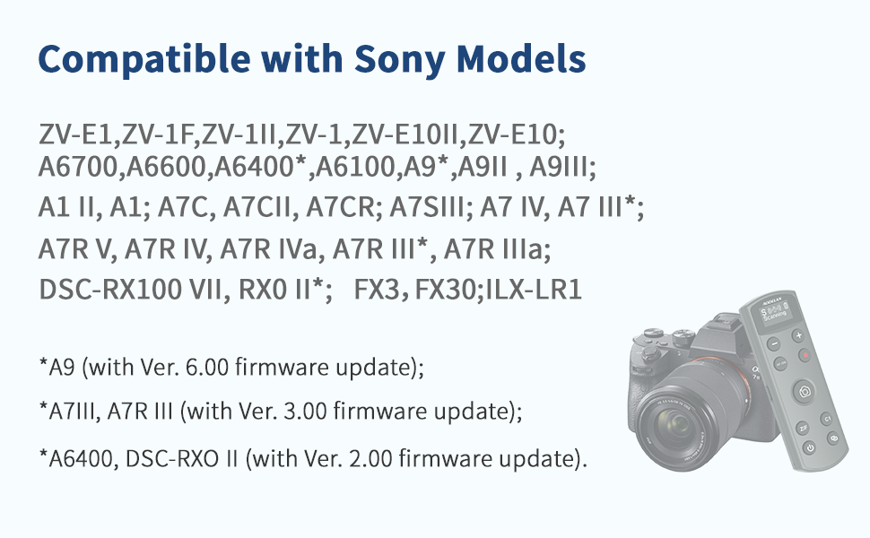 Amazon.com: for Sony Camera Rechargeable Shutter Release, AODELAN Wireless Remote Control Zoom ...