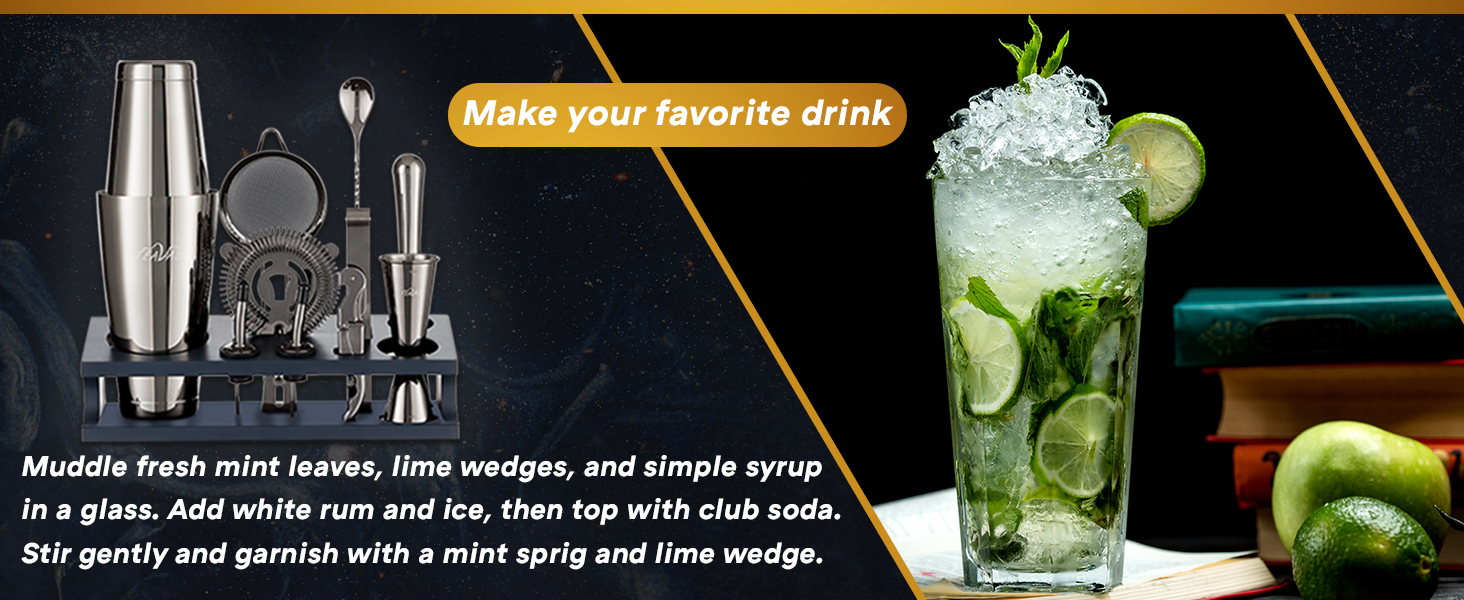 Amazon.com: TEAVAS Mixology Black Bartender Kit with Japanese Jigger & Stand - 13 Piece ...