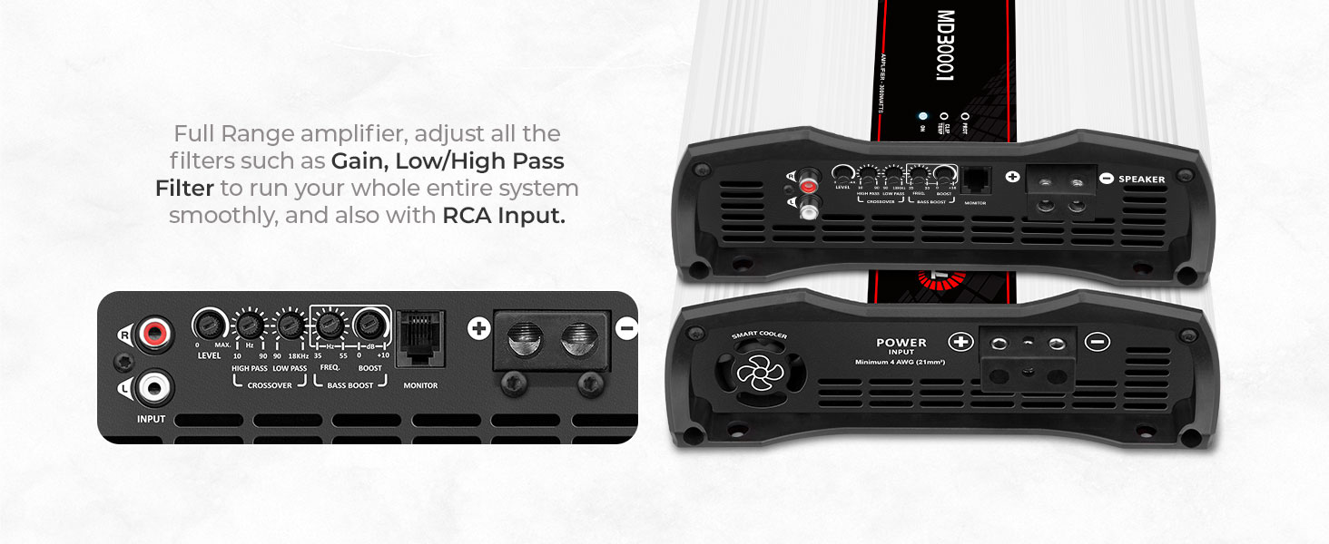 Amazon.com: Taramps MD 3000.1 2-Ohms Car Amplifier, 3000W RMS Full ...