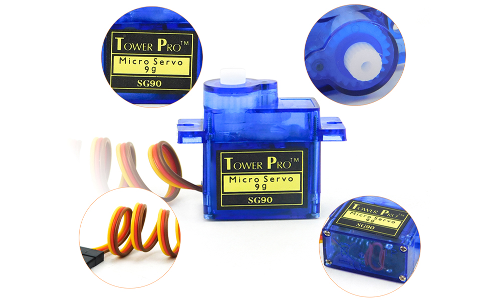 Amazon.com: PUSLAKO 4PCS in one Pack SG90 9g Micro servo Motor for RC ...