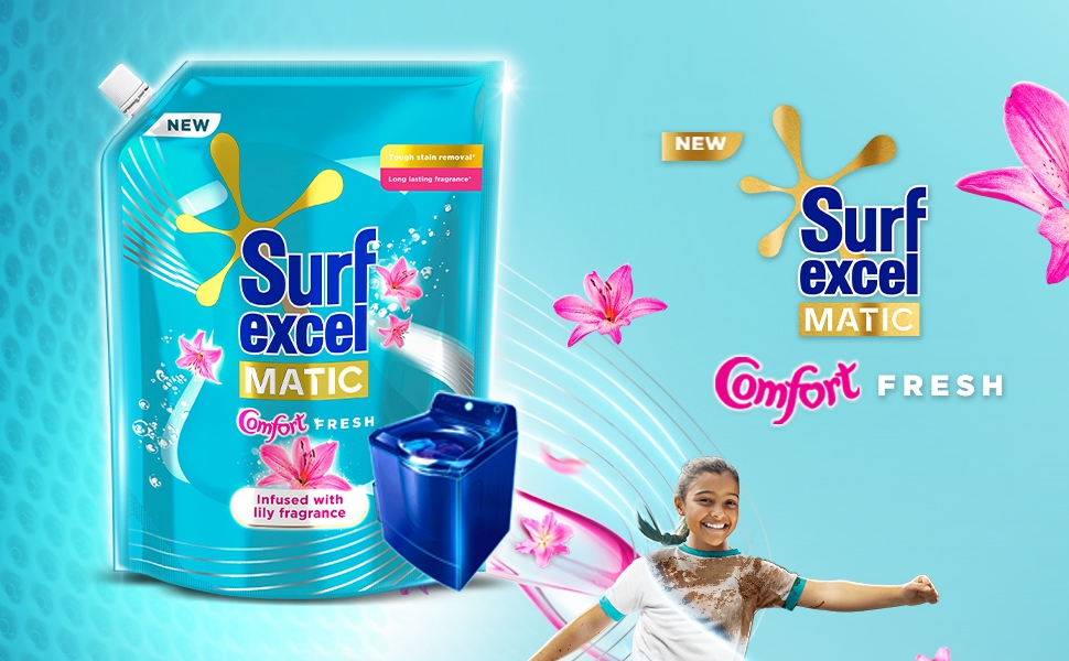Surf Excel Matic Comfort Fresh: Liquid Detergent, 1.8L, Tough stain removal, long lasting ...