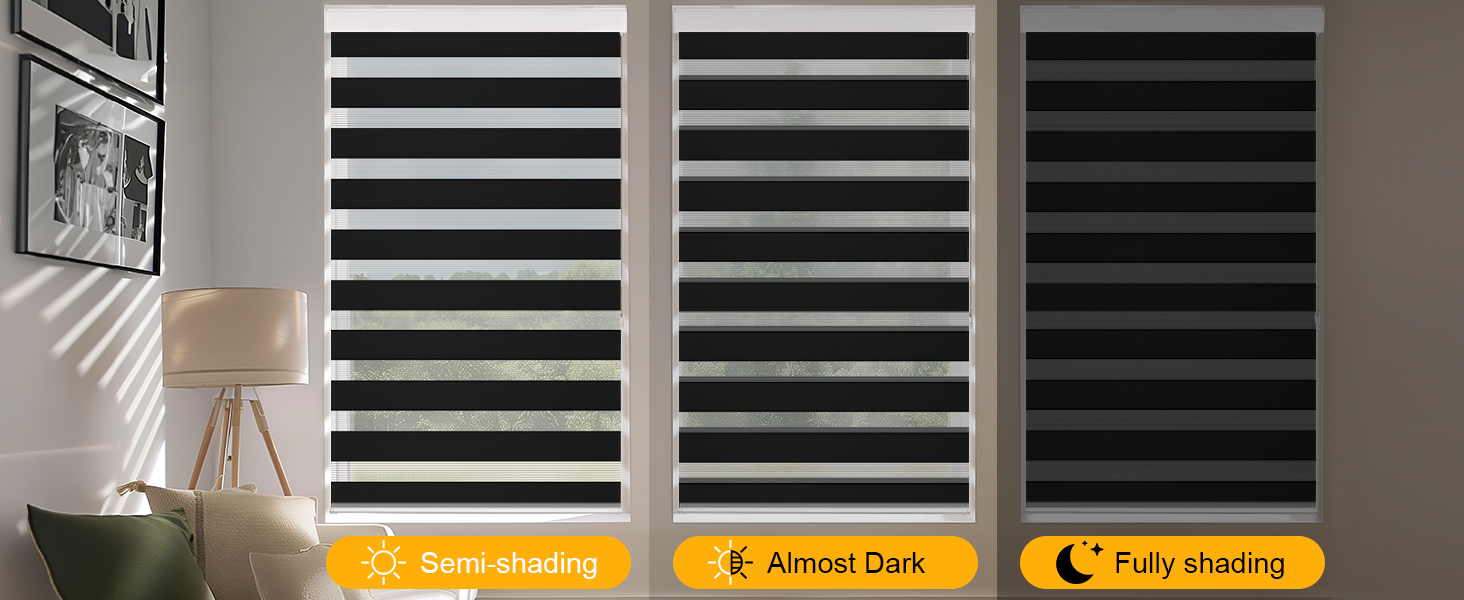 Amazon.com: SUNFREE Zebra Blinds Dual Roller Shades for Windows, Zebra Shade Light Control ...