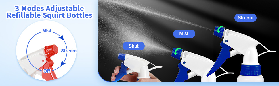 Amazon.com: Gerrii 24 Pcs 24oz Plastic Spray Bottle Bulk, Empty Refillable Squirt Bottles for ...