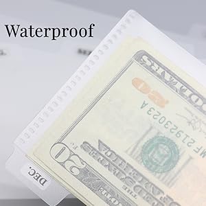 Amazon.com : 2 Set A6 Cash Envelopes with Index Dividers 6-Tab Zipperless Frosted PP No-Hole ...