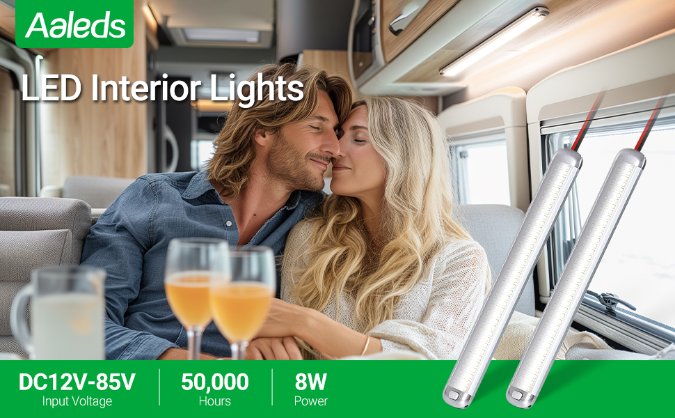 Amazon.com: Aaleds 12v LED Interior Light Bar, 120LEDs 1500LM 8W, DC 12v Volt led Strip Lights ...